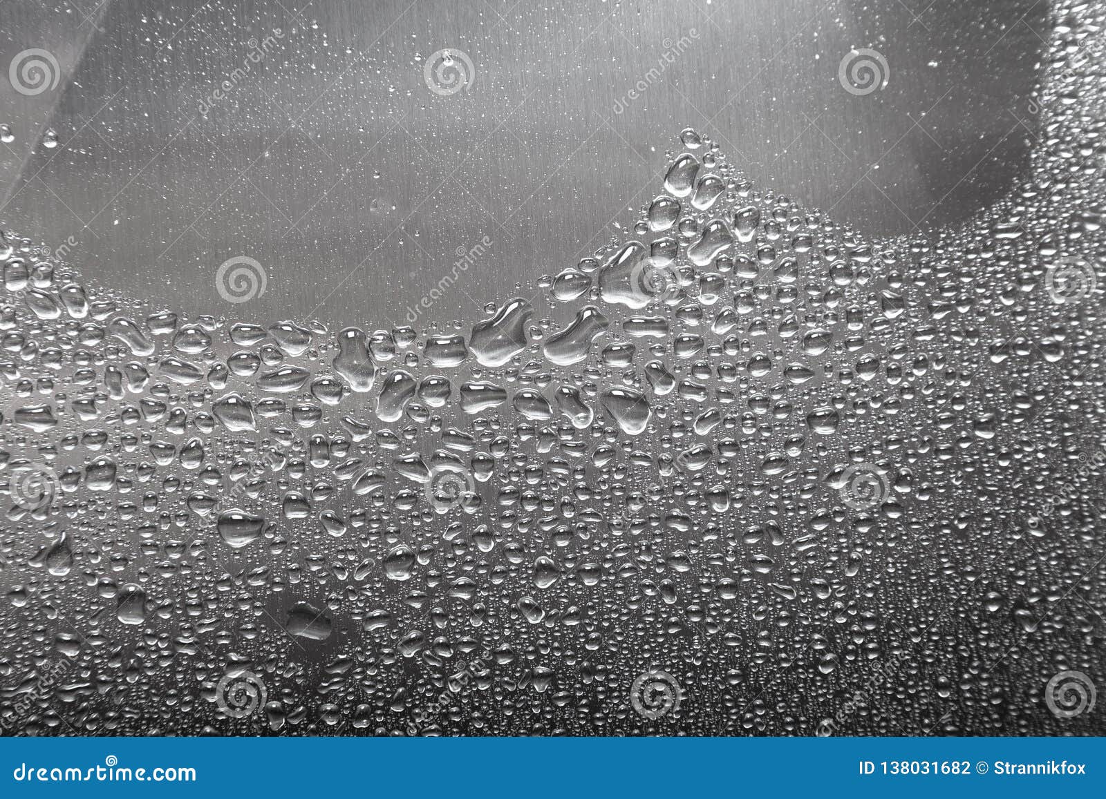 Drops of Water on a Color Background. Gray. Shallow Depth of Field ...