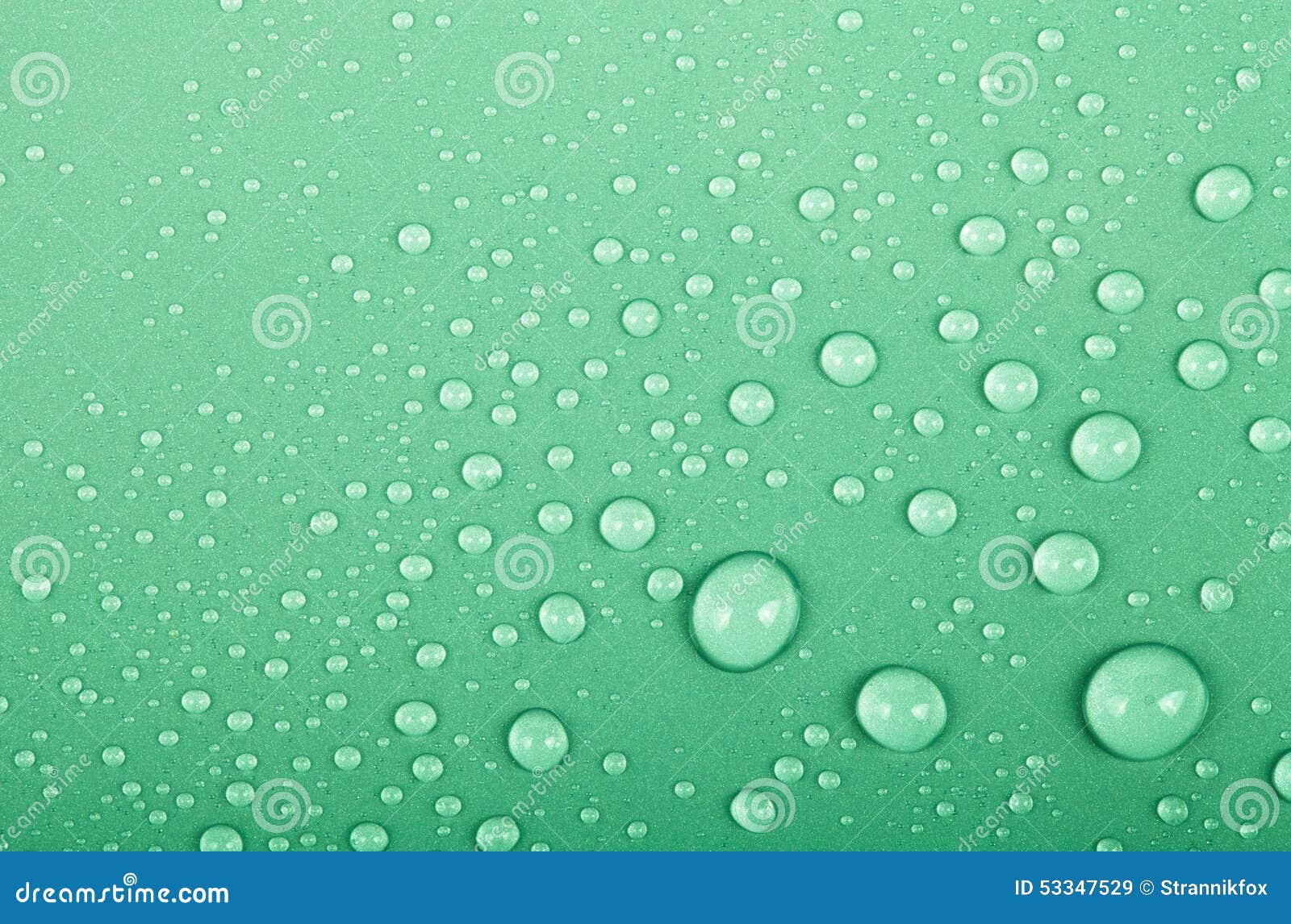 Drops of Water on a Color Background. Green. Shallow Depth of Field ...