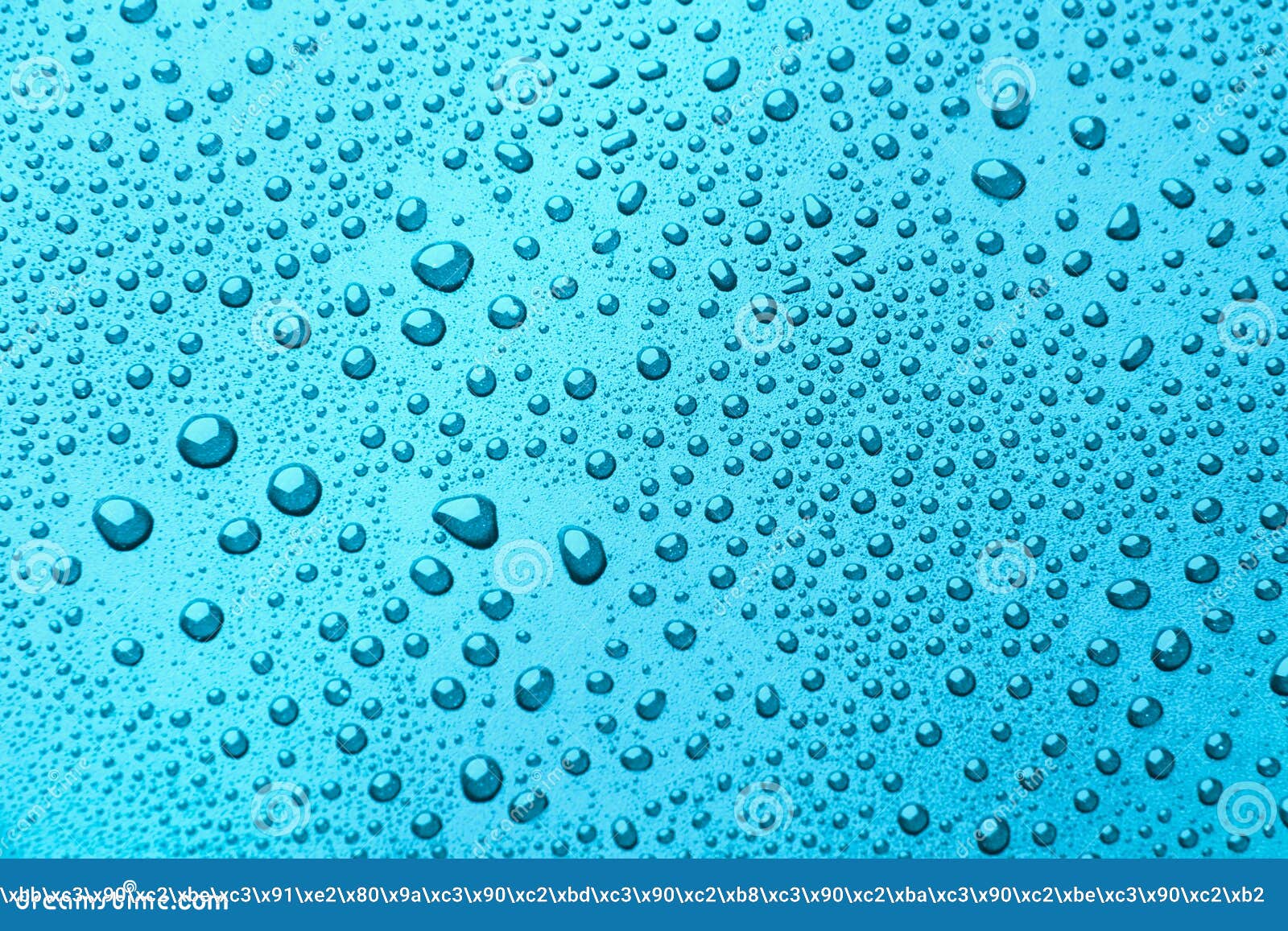 Drops of Water on a Color Background. Light Blue Stock Photo - Image of ...