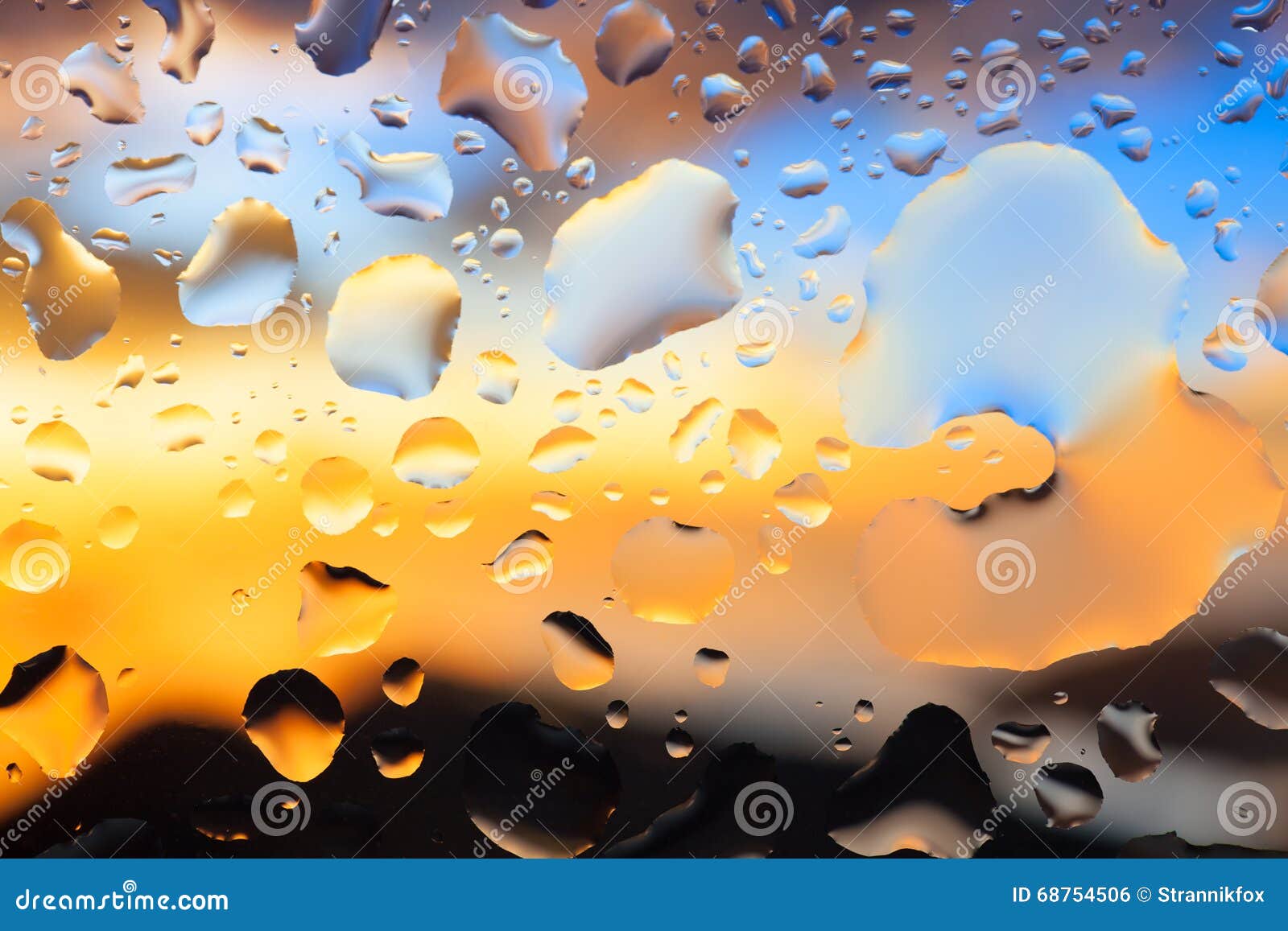 Drops of Water on a Color Background. Shallow Depth of Field Stock ...