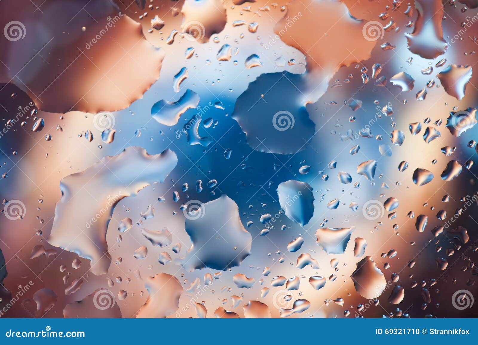 Drops of Water on a Color Background. Shallow Depth of Field Stock ...
