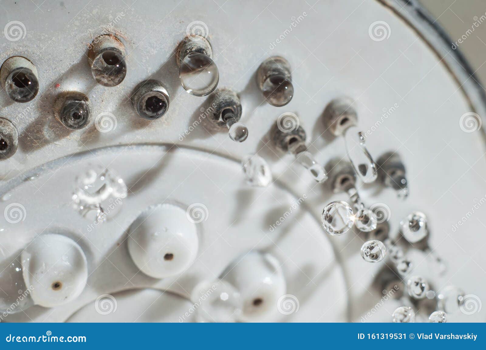 Drops of Water Drip from the Shower Faucet Stock Image - Image of ...