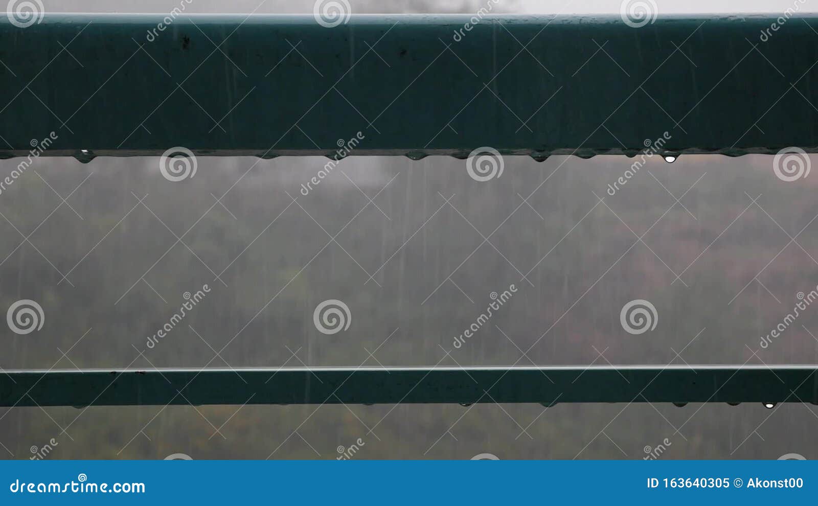 Drops of Water Dripping from the Railing on the Balcony during Heavy ...