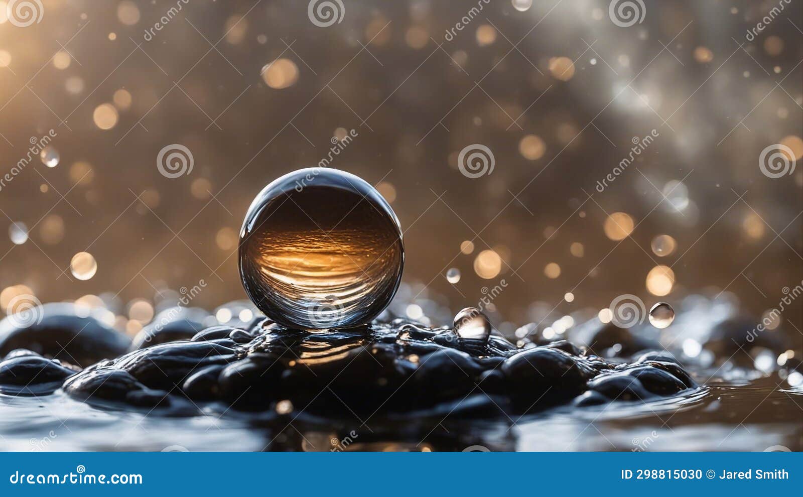 Drops of Water a Drop of Water on a Pile of Black Stones Stock ...