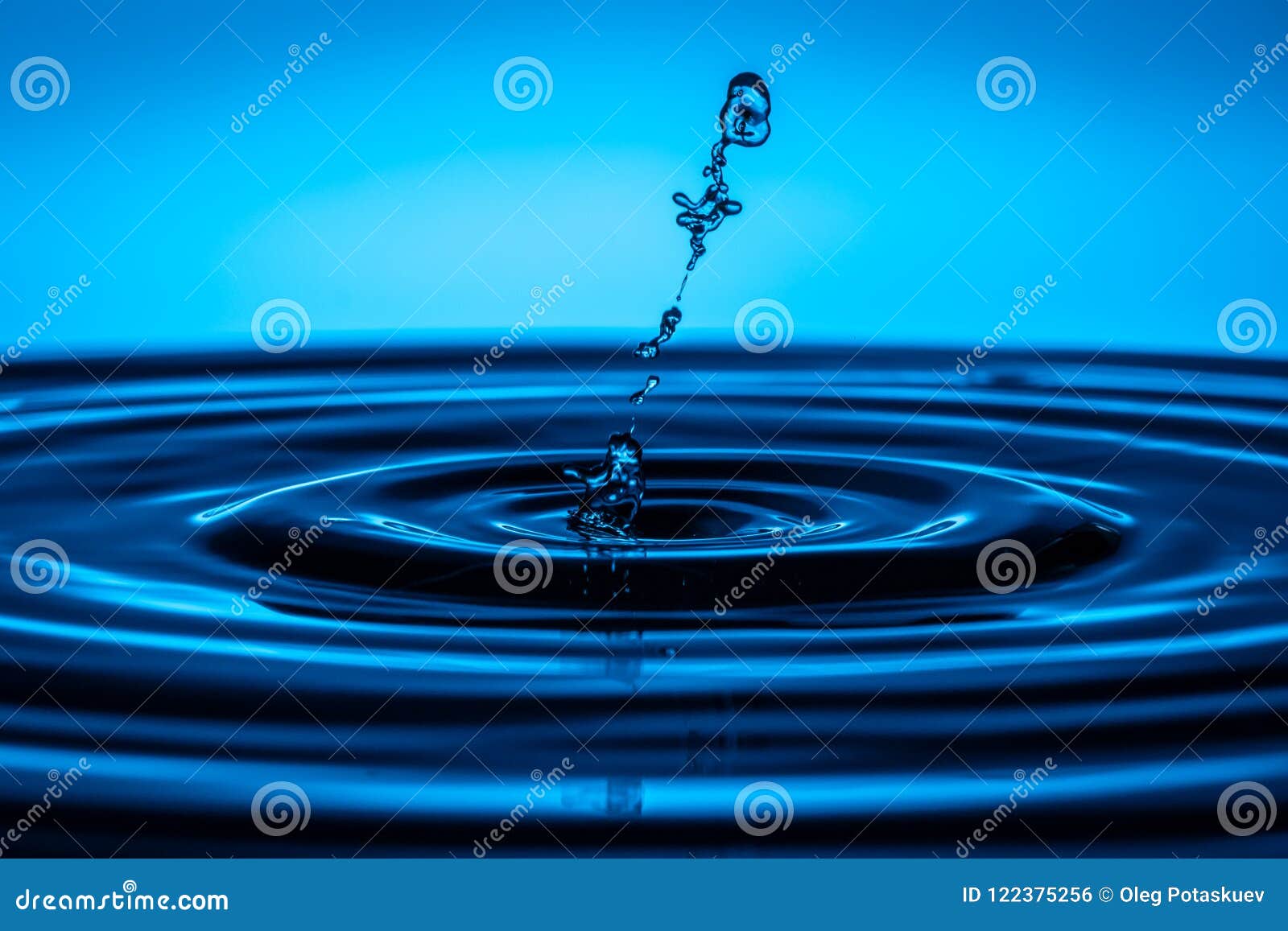 Drops of Water Fall into the Water Stock Photo - Image of closeup ...