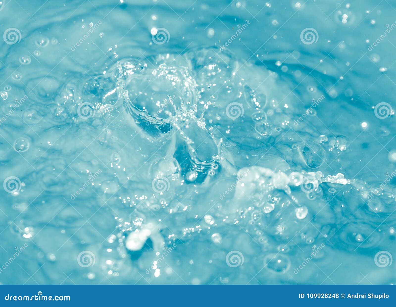 Drops of Water Falling into Blue Water Stock Photo - Image of rain ...