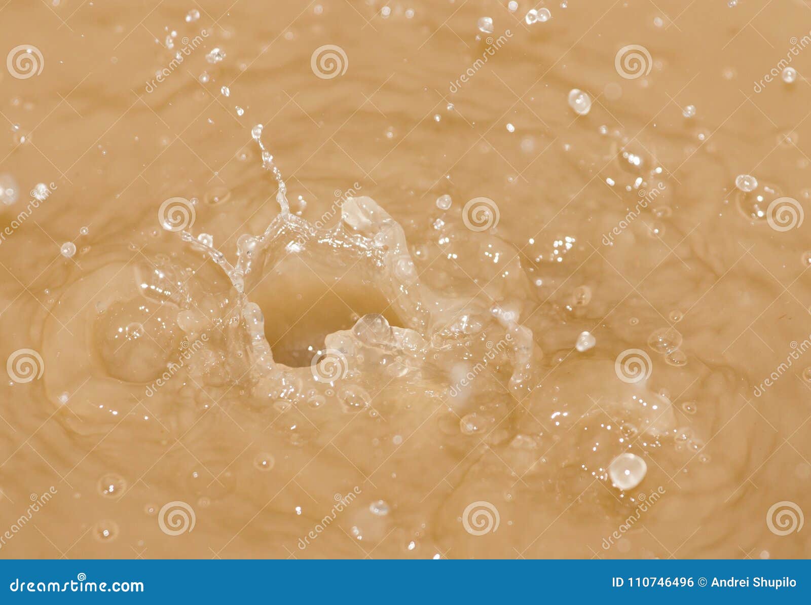 Drops of Water Falling into the Dirty Water Stock Photo - Image of ...