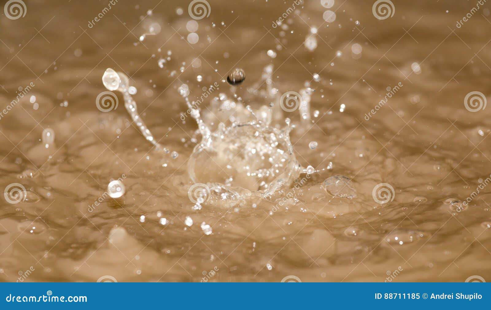 Drops of Water Falling into the Dirty Water Stock Image - Image of blue ...