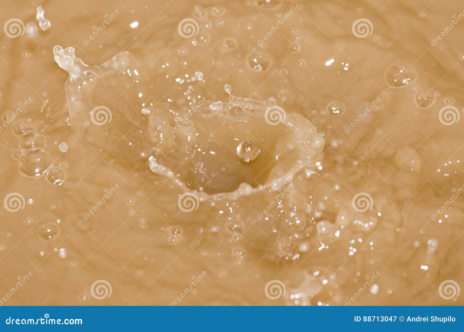Drops of Water Falling into the Dirty Water Stock Image - Image of blue ...