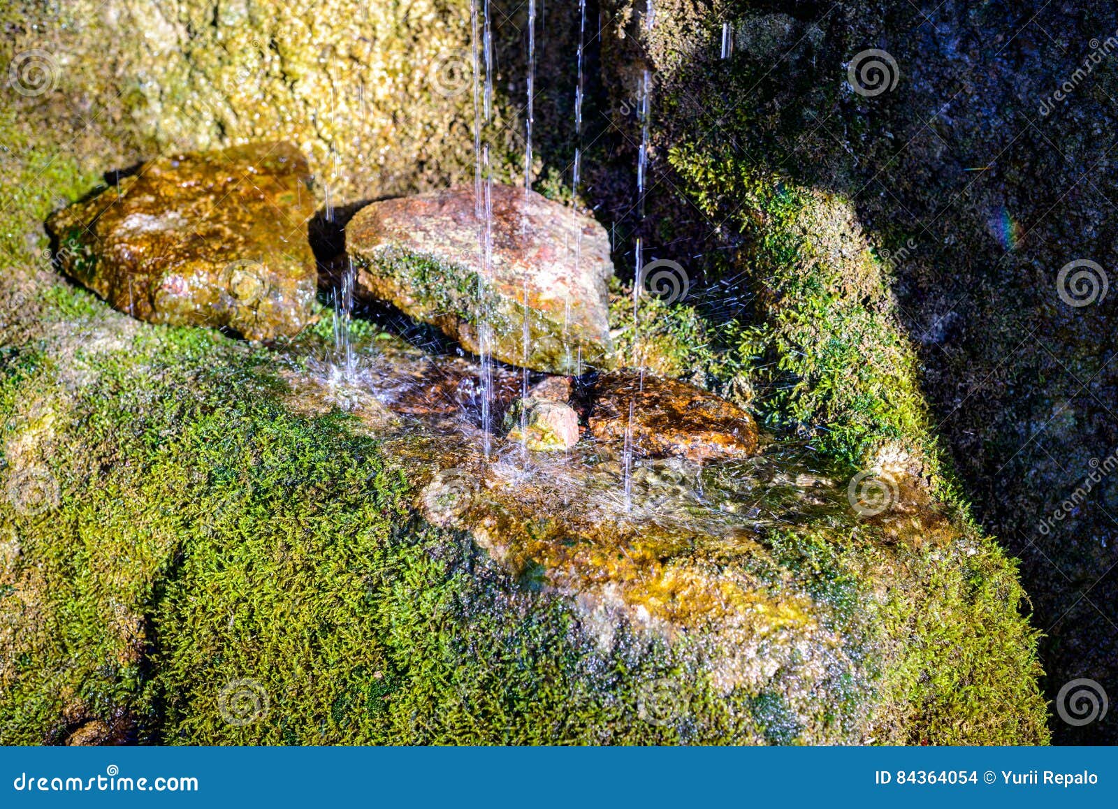 Drops of Water Falling on the Stone and Divided into Shallow Par Stock ...