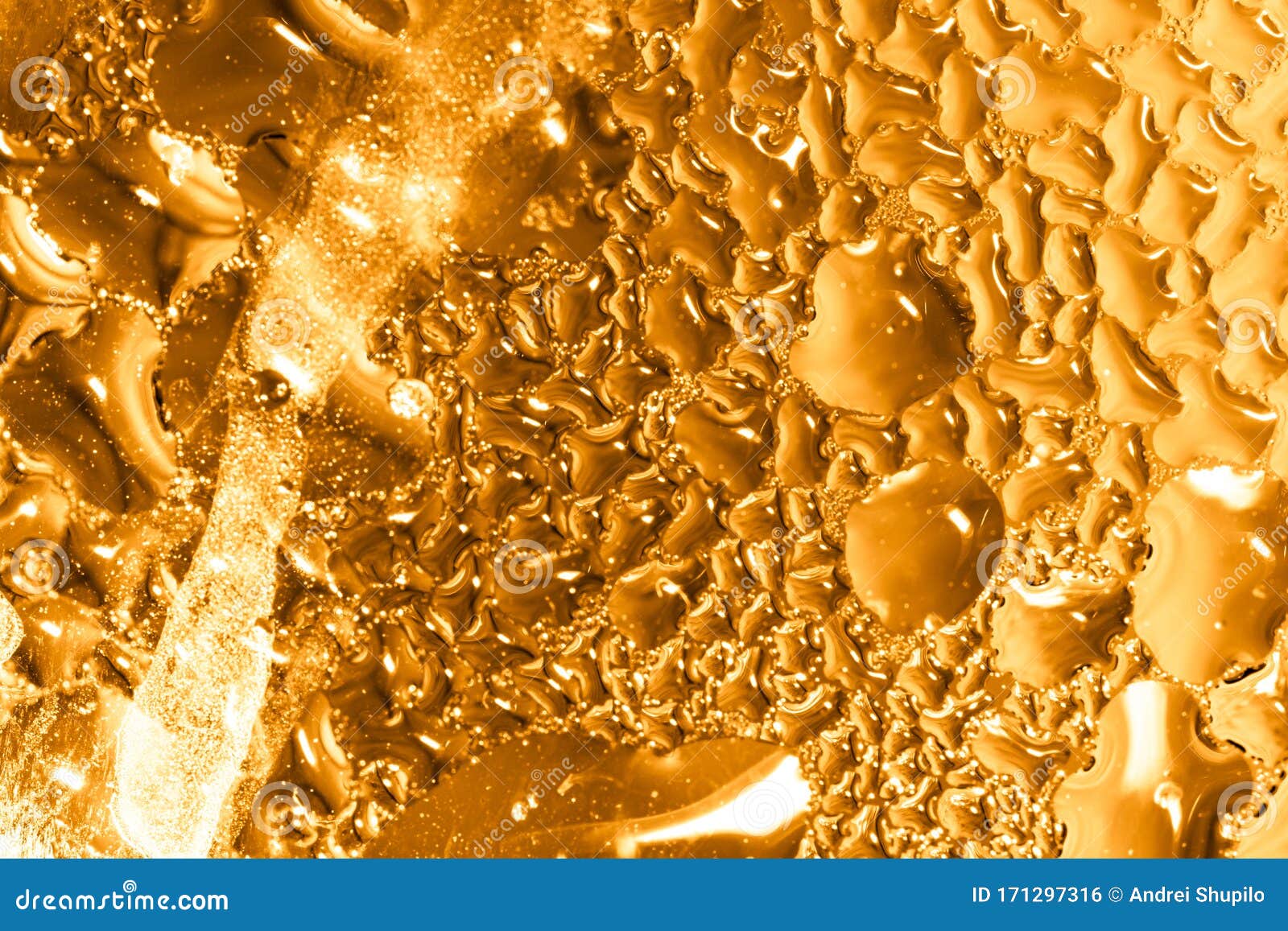 Drops of Water on a Gold Background Stock Photo - Image of gold, macro ...