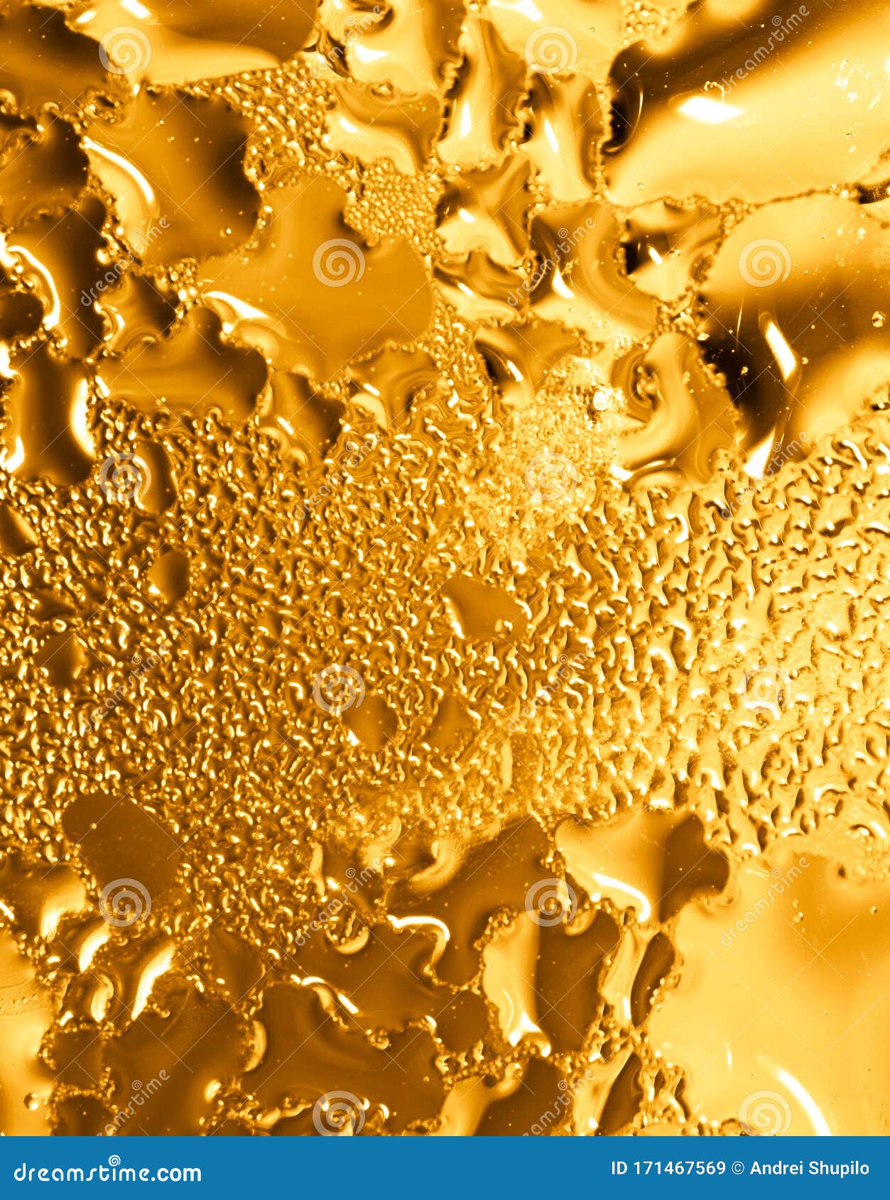 Drops of Water on a Gold Background Stock Image - Image of liquid, aqua ...