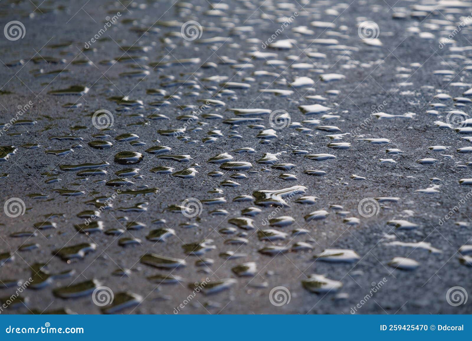 Drops of Water Lies on the Asphalt Road Stock Photo - Image of black ...