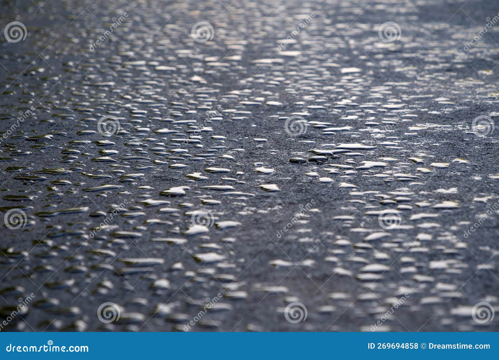 Drops of Water Lies on New Asphalt Road Stock Photo - Image of drainage ...