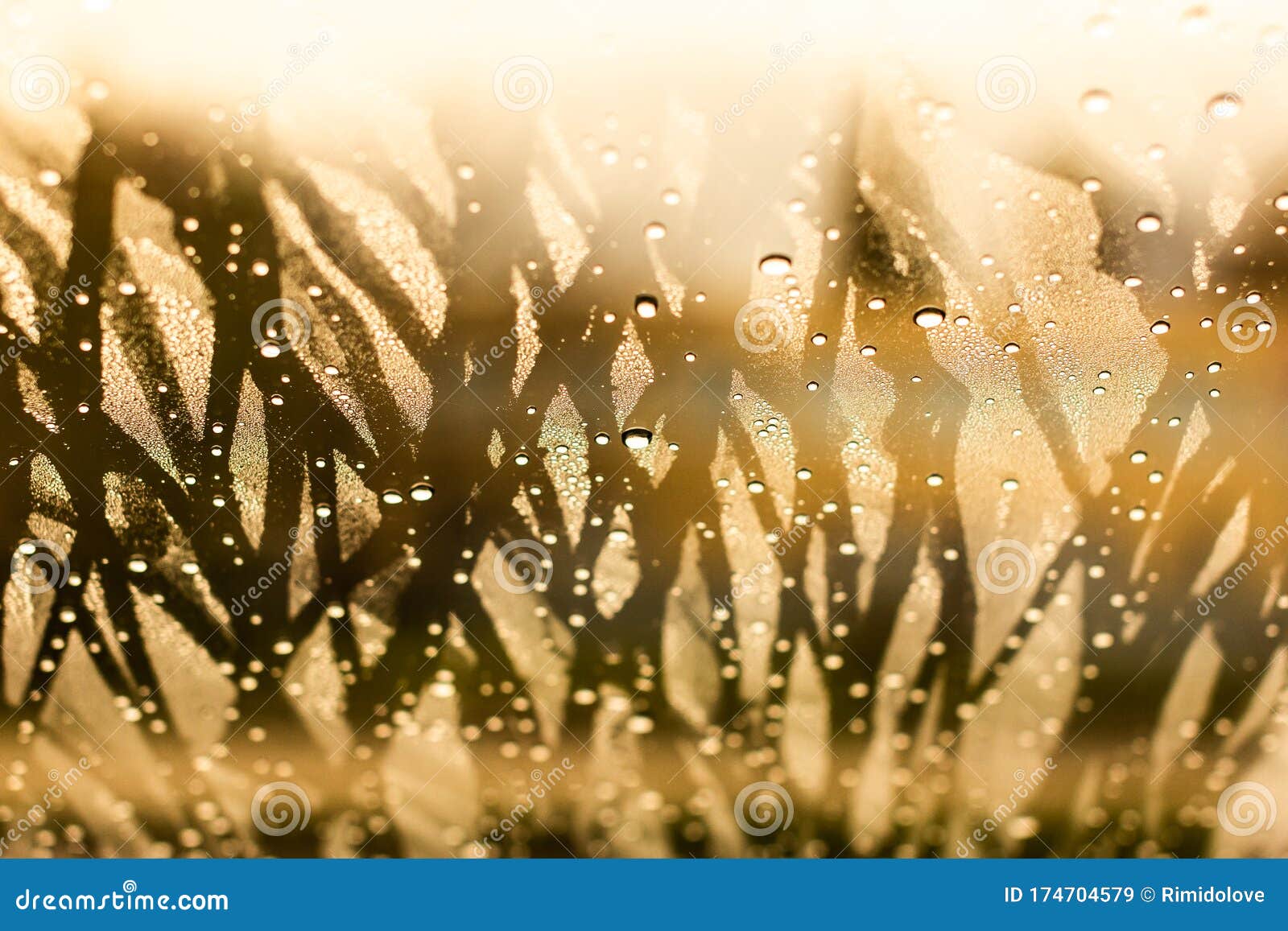 Drops of the Water on a Misted Glass of a Car. Water Drops Background ...