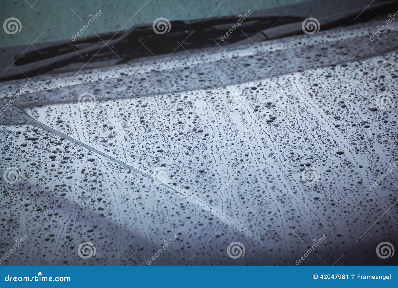 Drops of Water from Rain on the Car Stock Image - Image of surface ...