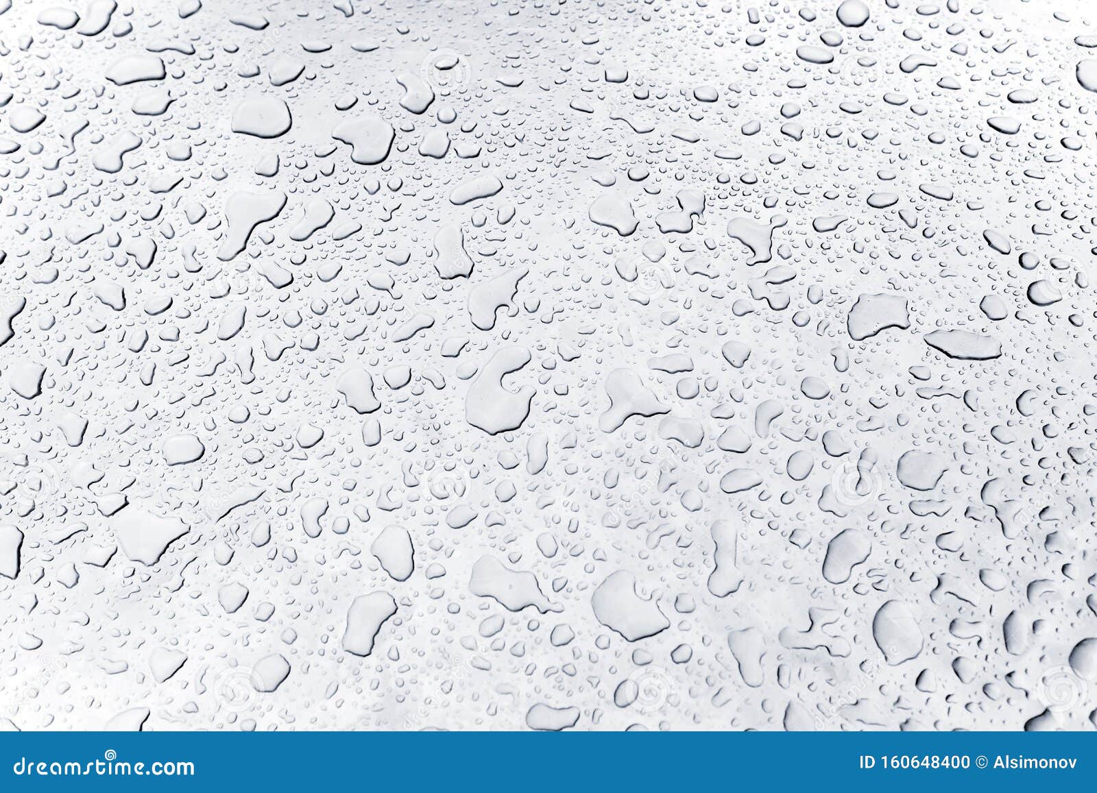 Drops of Water on Silver Metallic Surface Stock Photo - Image of ...