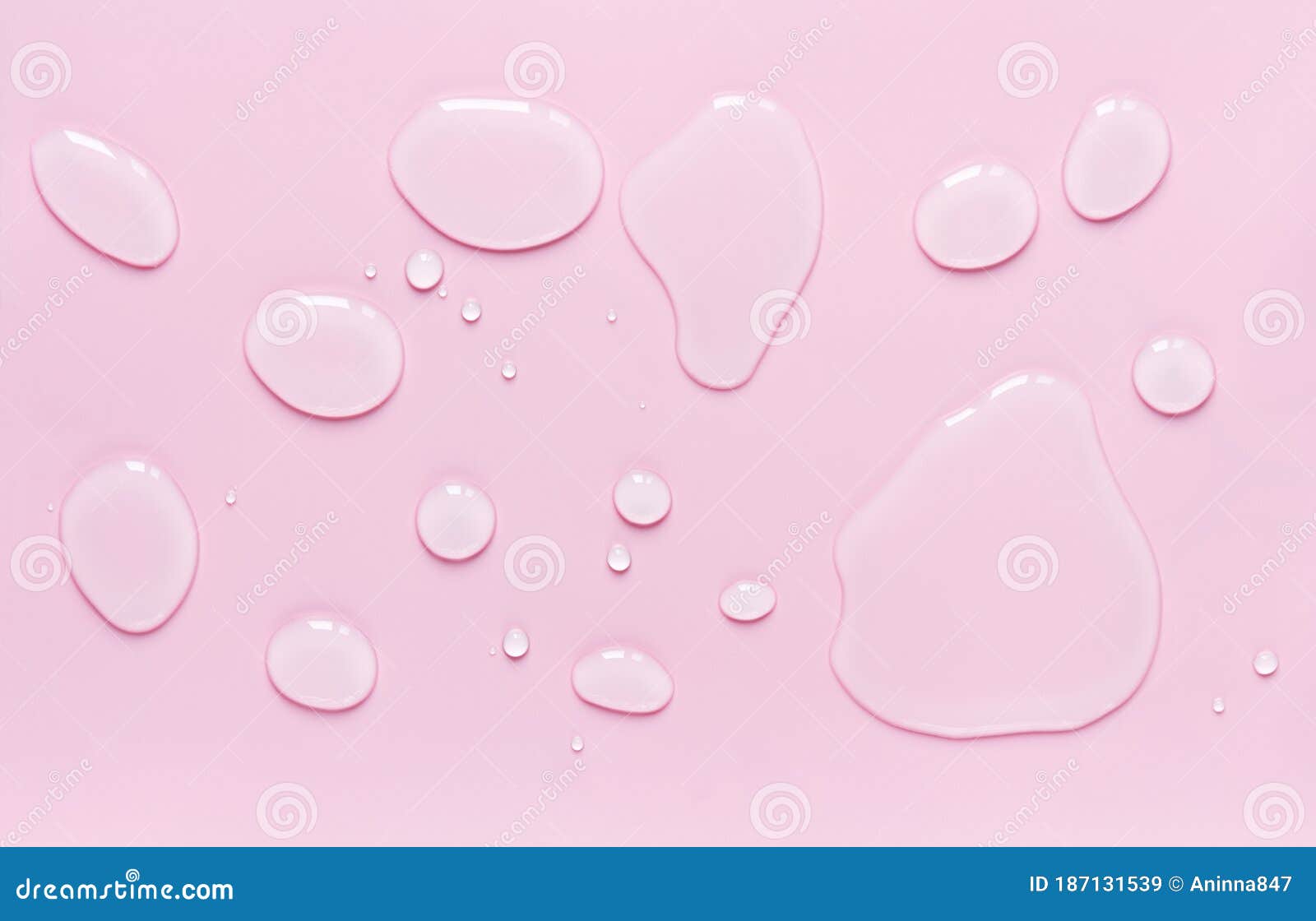 Drops of Water Spilled on a Light Pink Surface Stock Image - Image of ...