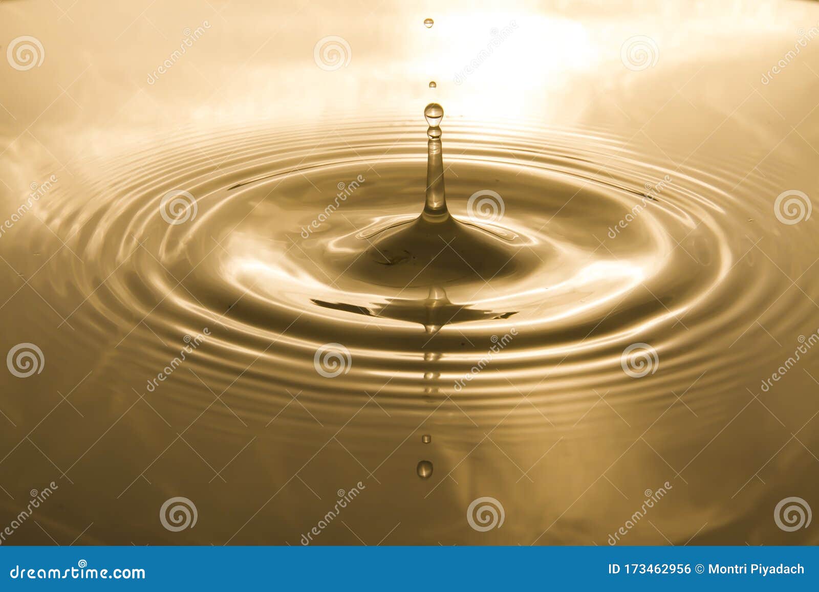 Drops of Water on the Surface of the Water Spreading and Forming Waves ...