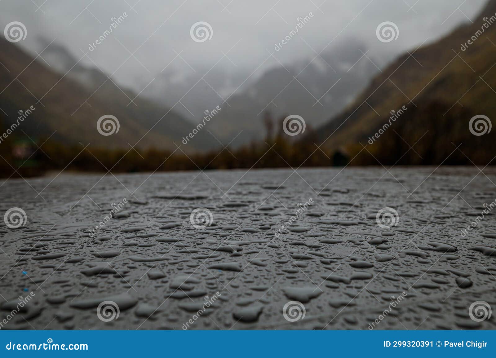 Drops of Water on the Table after the Rain Stock Image - Image of ...