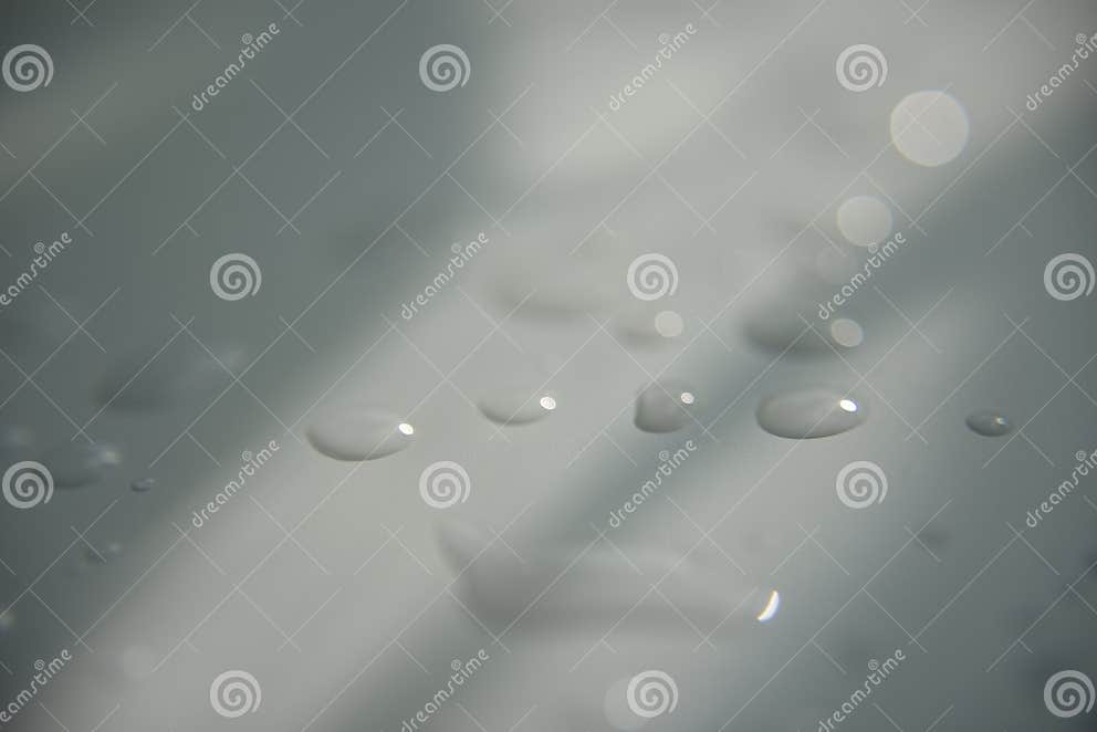 Drops of Water on White Surface with Shadow Stock Image - Image of ...