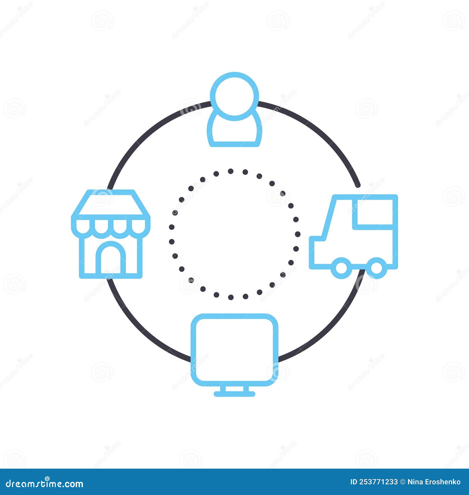 Dropship Line Icon, Outline Symbol, Vector Illustration, Concept Sign ...