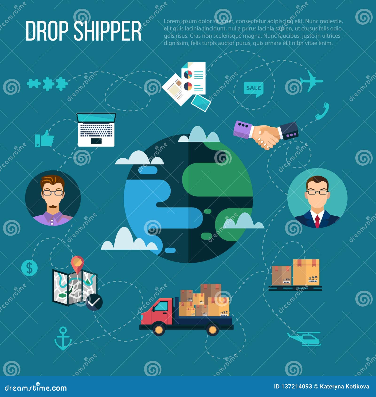 Dropshipper and Logistics Vector Illustration Stock Vector ...
