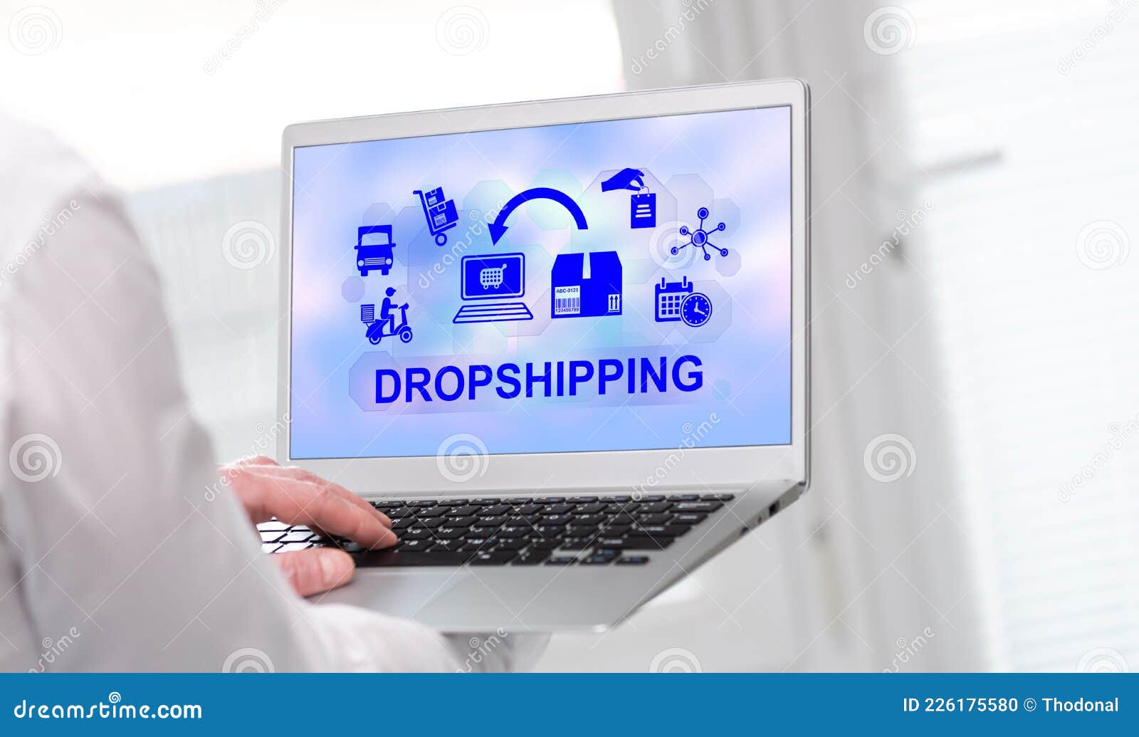 Dropshipping Concept on a Laptop Screen Stock Photo - Image of concept ...