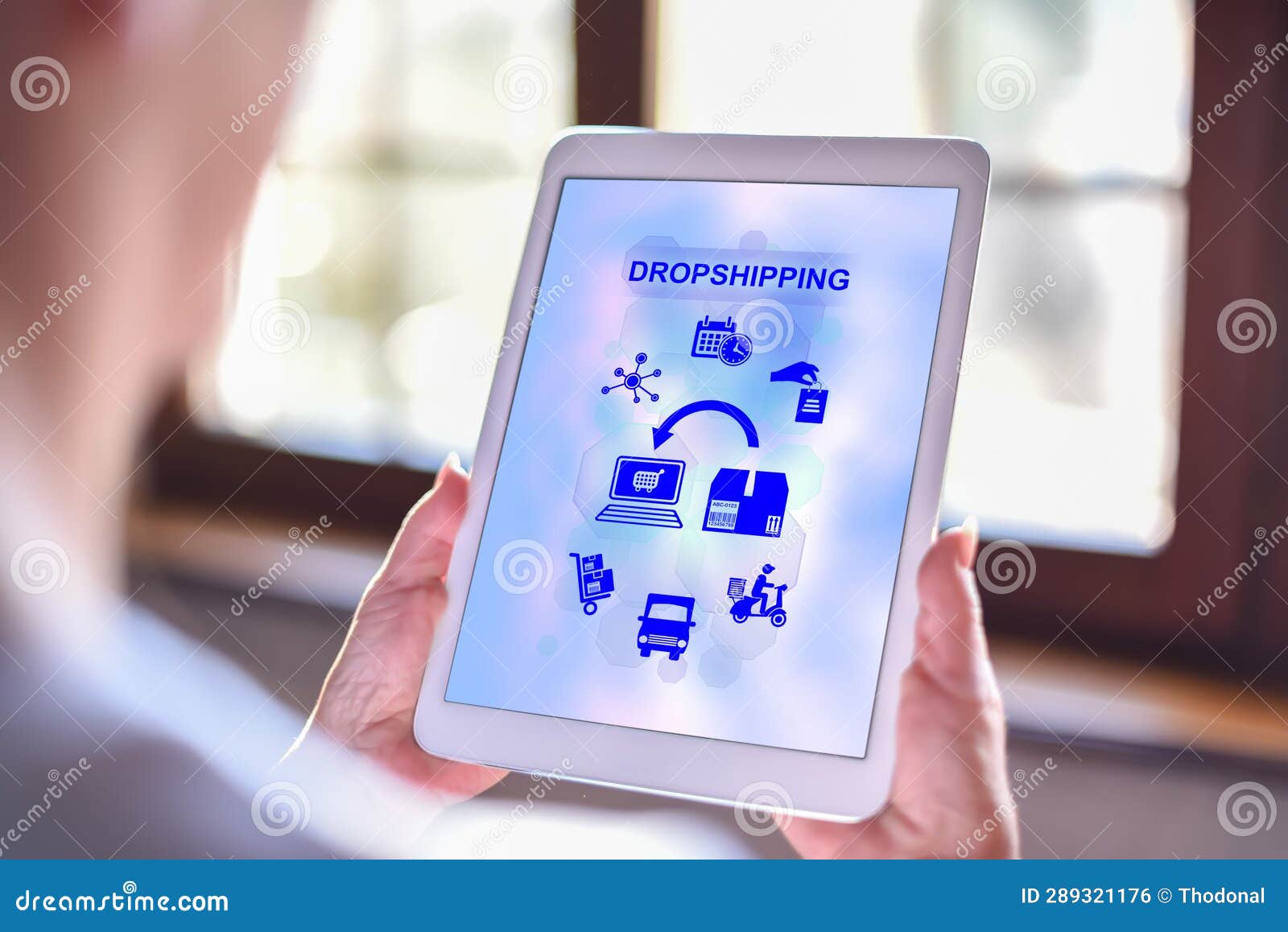 Dropshipping Concept on a Tablet Stock Photo - Image of service ...