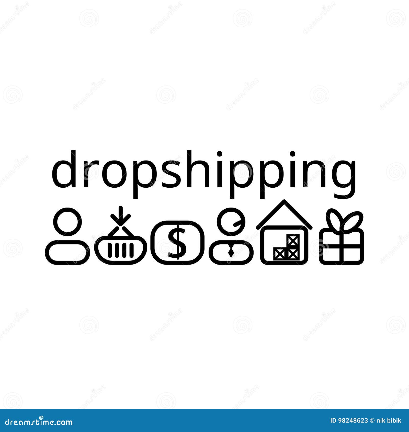 Dropshipping stock illustration. Illustration of conceptual - 98248623