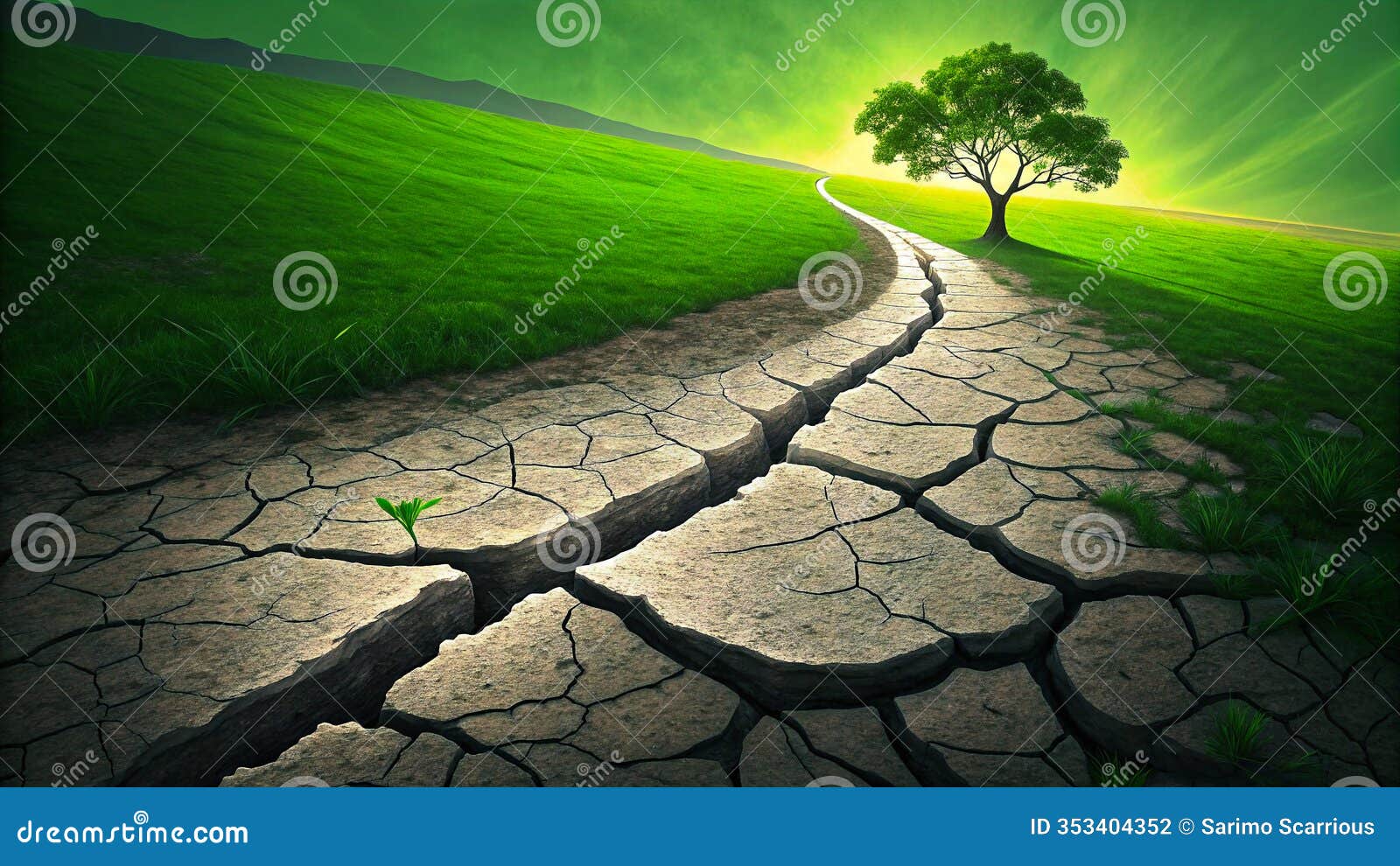 Cracked Earth Pathway stock illustration. Illustration of drought ...