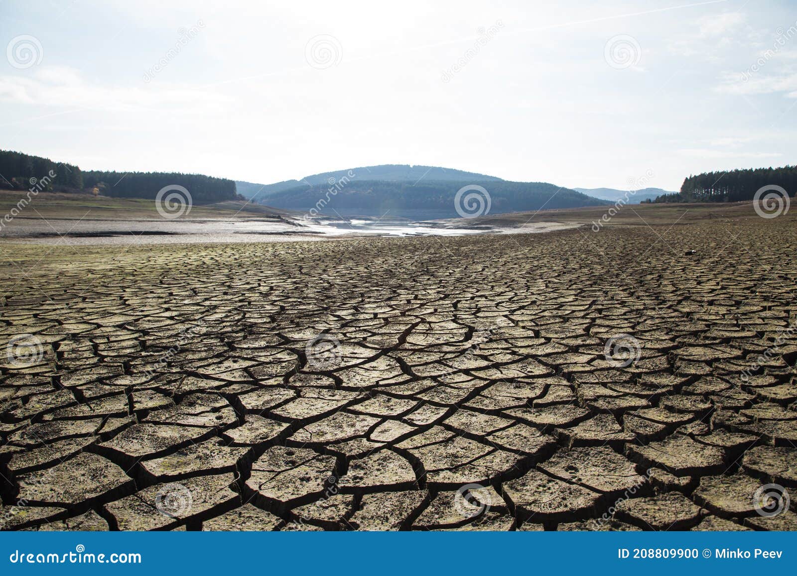 The Drought Bottom of the an Empty Dam in Bulgaria. Hot Weather and ...