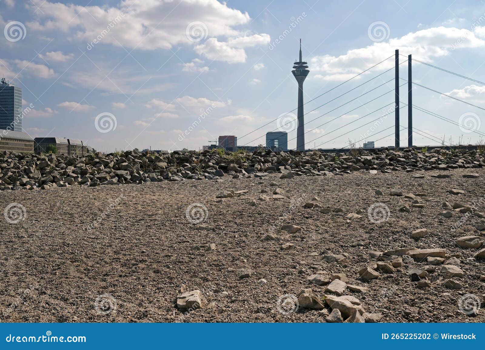 Drought and Buildings in the Background in Dusseldorf, Germany. Stock ...