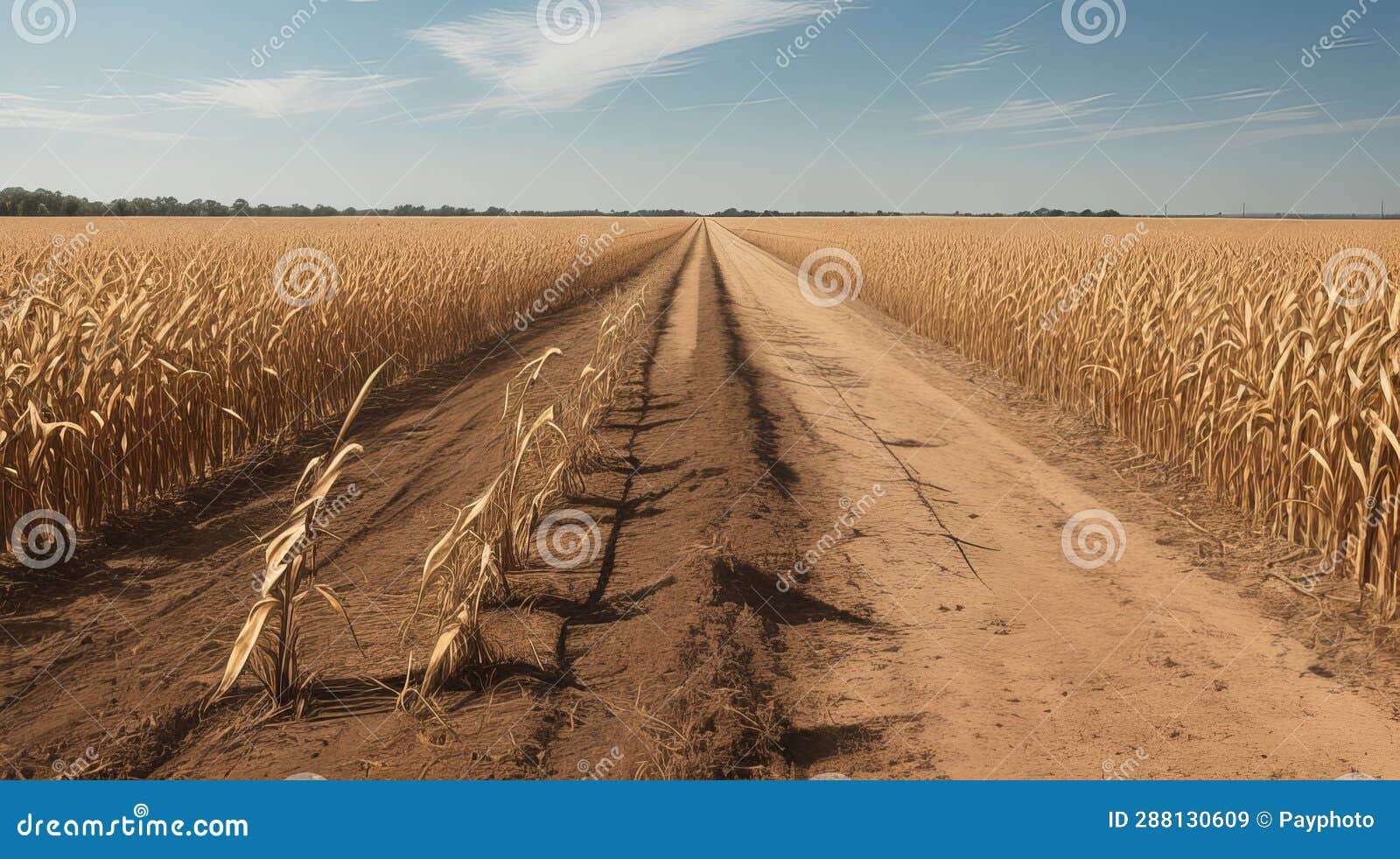 Drought in a Cornfield: Devastating Impact on Agriculture. Stock Image ...