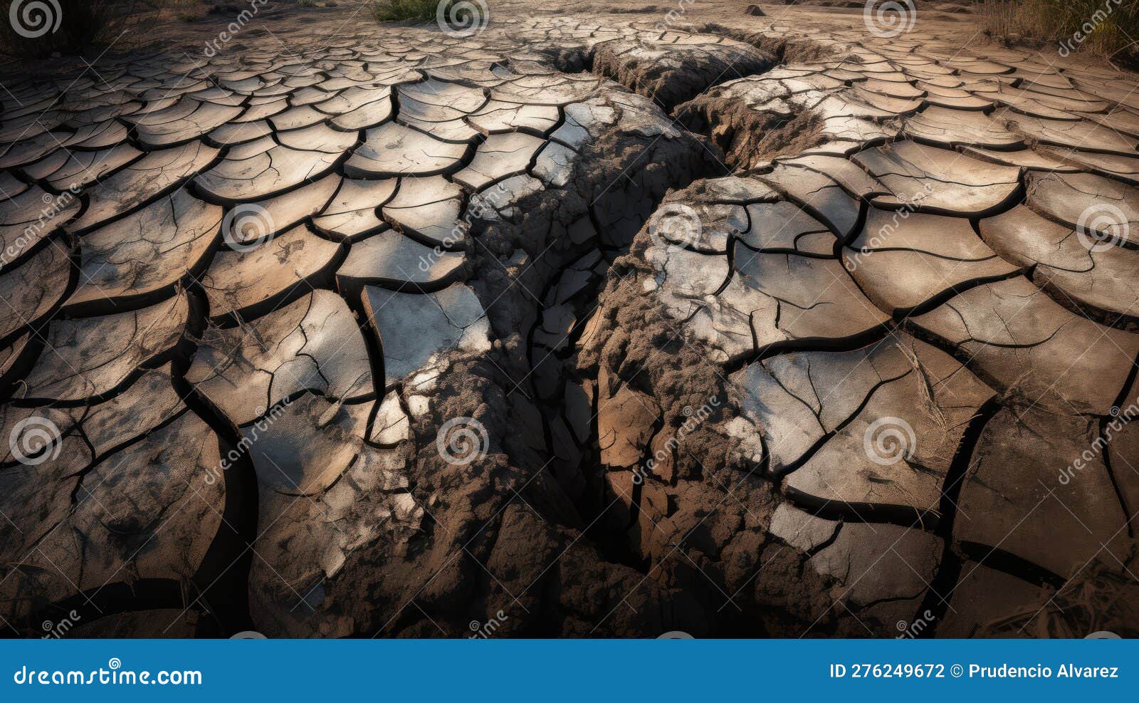 Drought cracked earth stock illustration. Illustration of warming ...