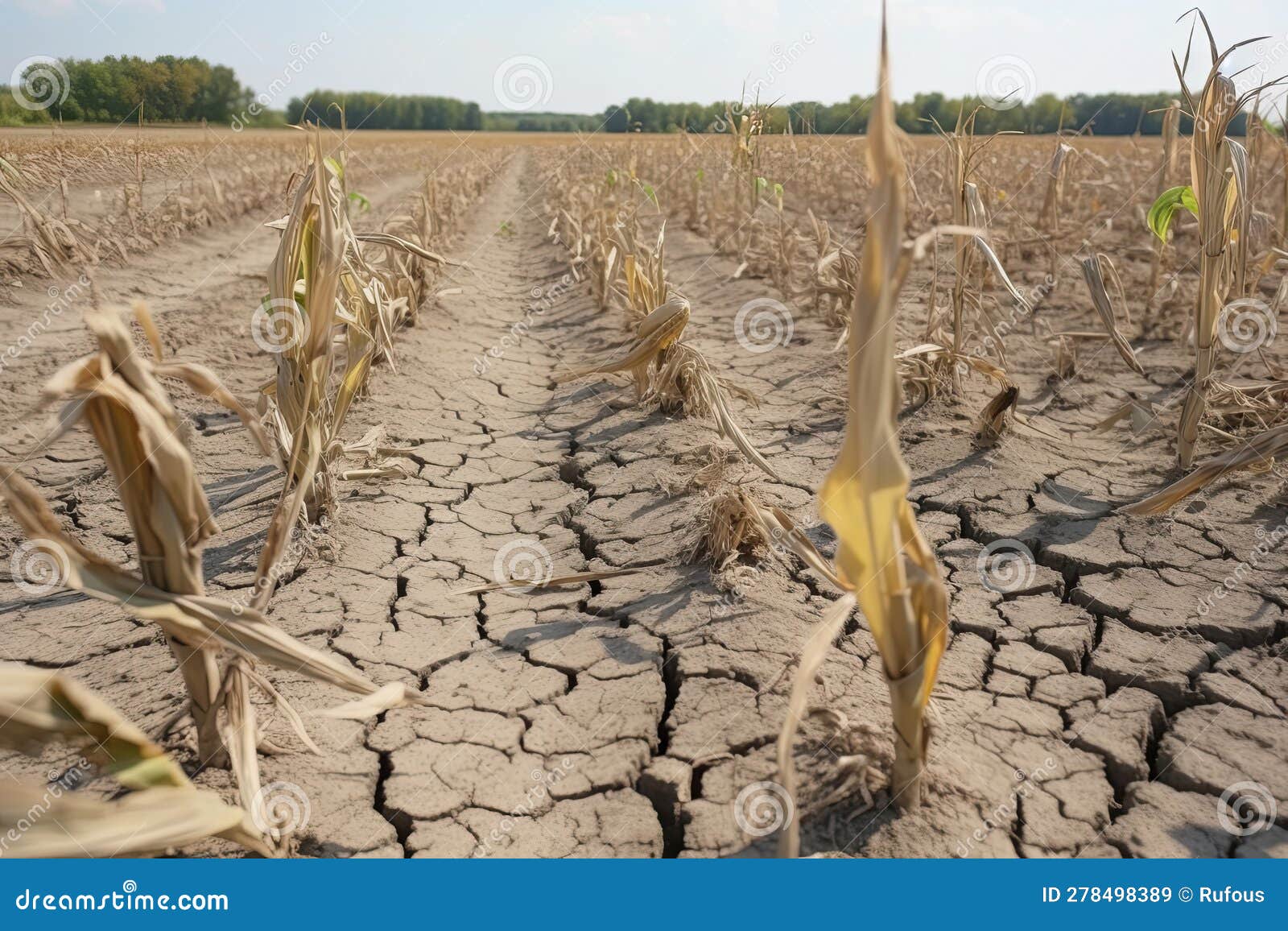 Drought in Cultivated Corn Maize Crop Field Stock Illustration ...