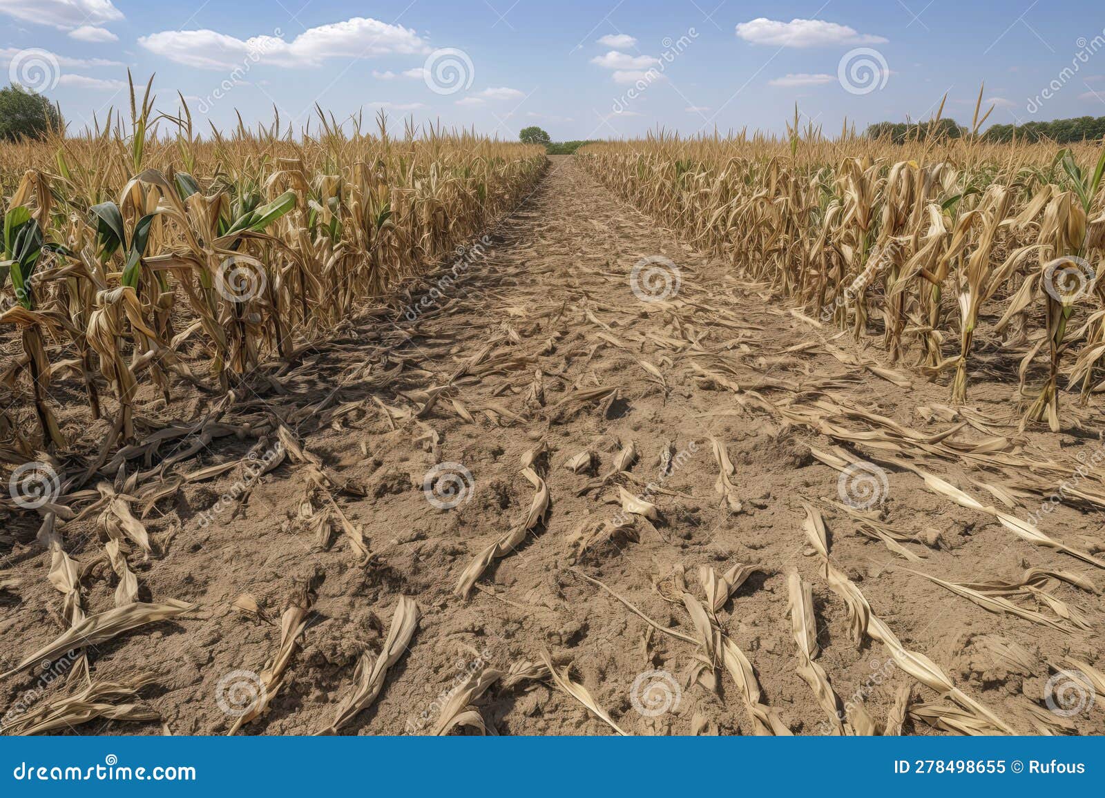 Drought in Cultivated Corn Maize Crop Field Stock Image - Image of ...