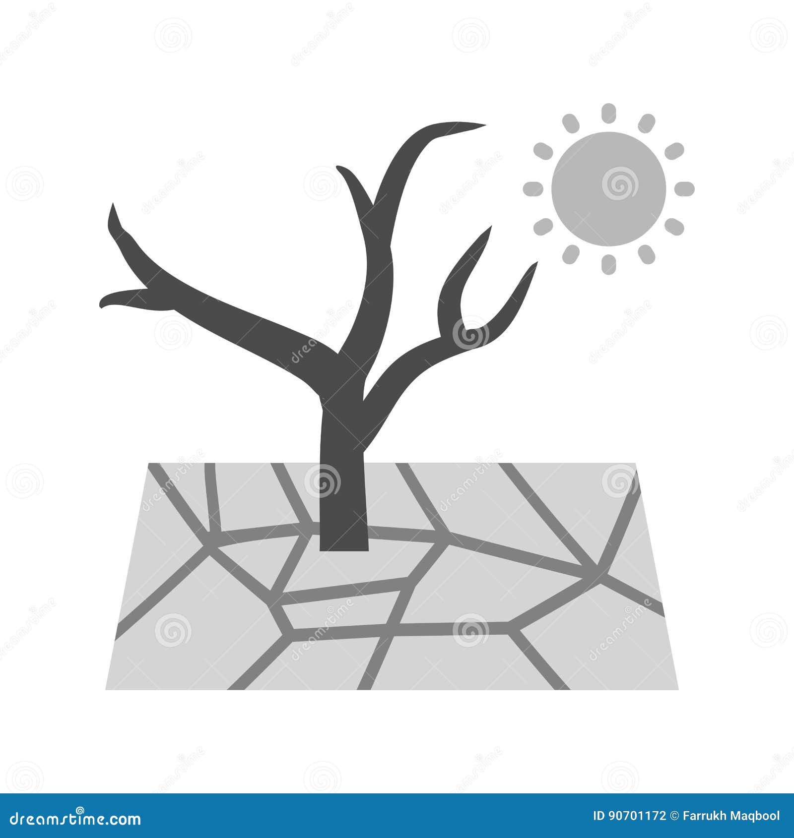 Drought stock vector. Illustration of nature, design - 90701172
