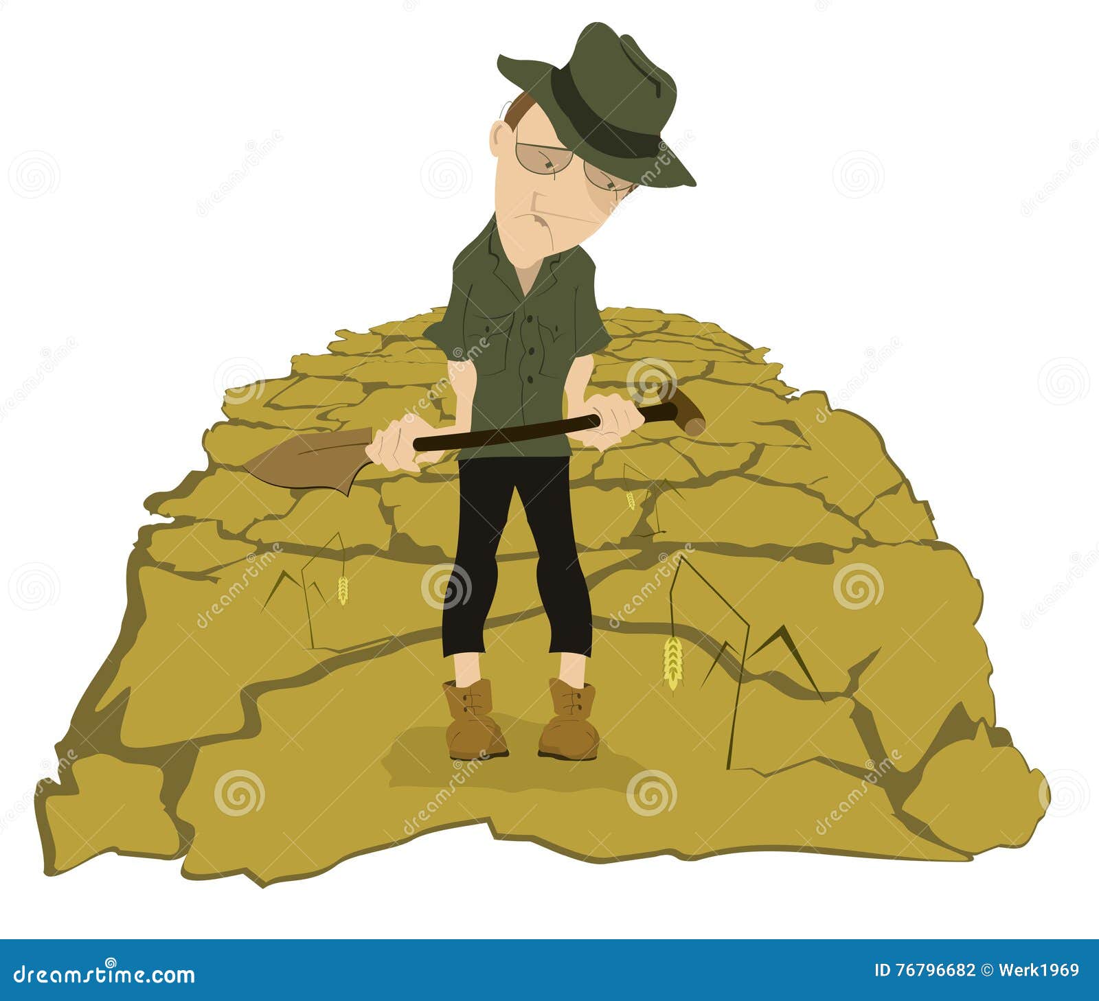 Drought on the Farmer Field Stock Vector - Illustration of crops ...