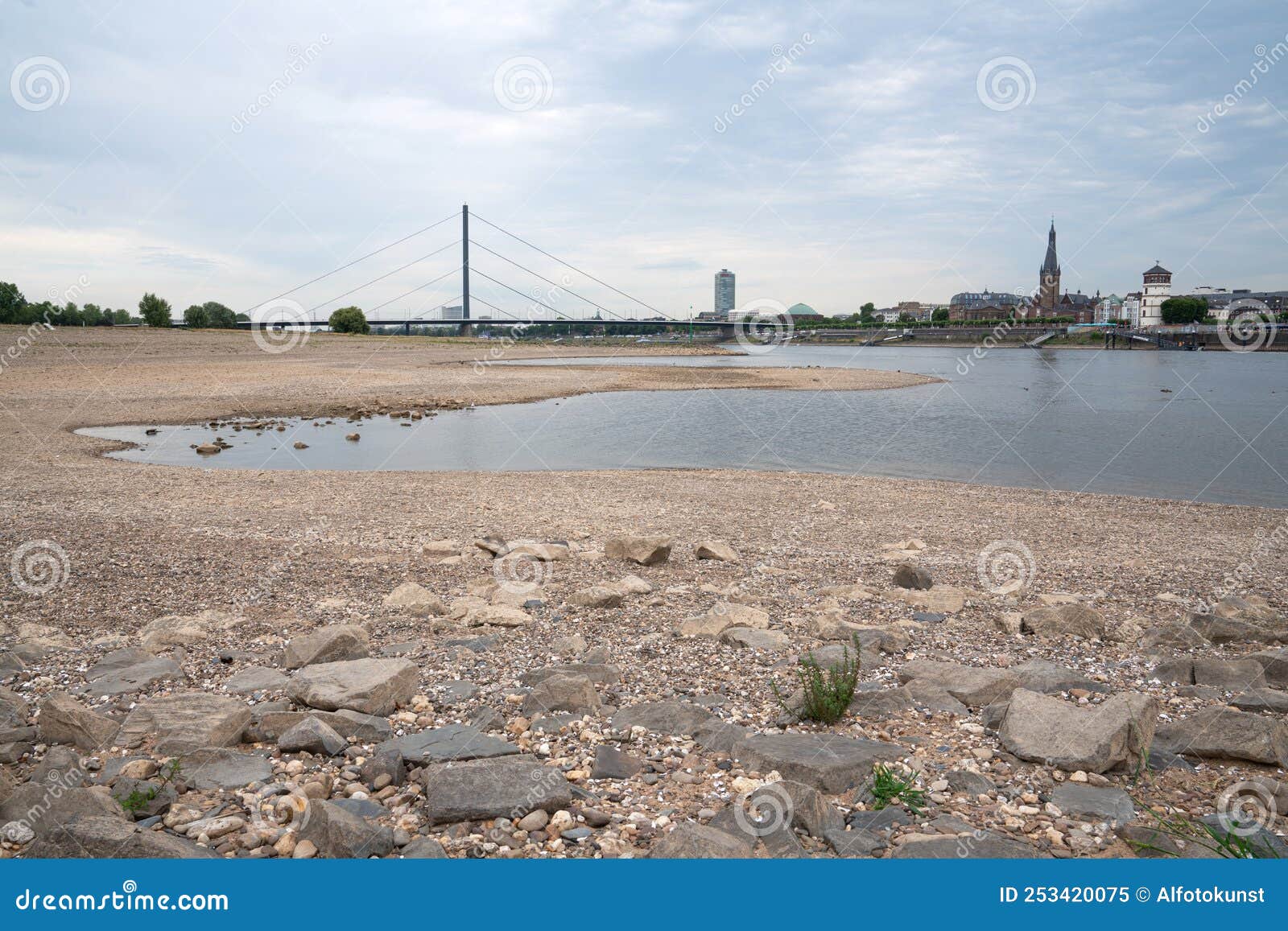 Drought in Germany, Low Water on Rhine River Editorial Image - Image of ...
