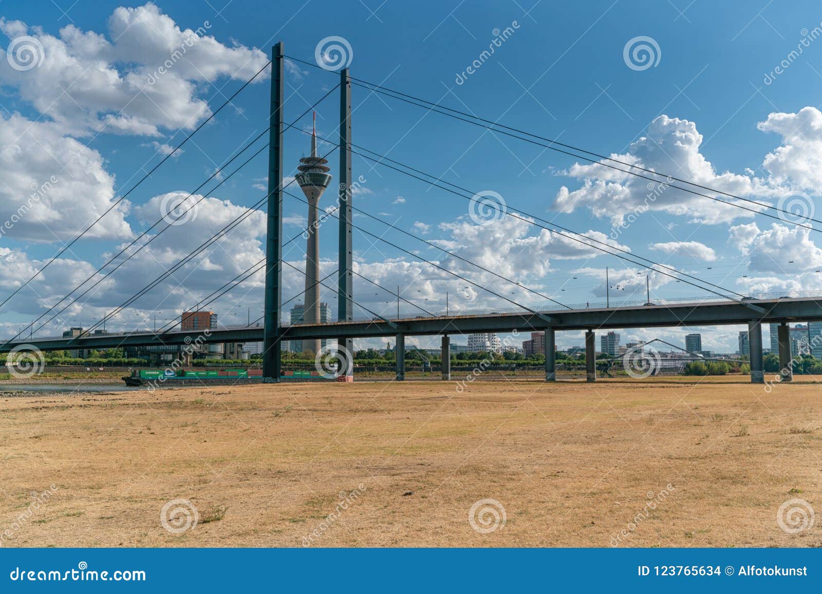 Drought in Germany, Low Water on Rhine River Editorial Stock Image ...