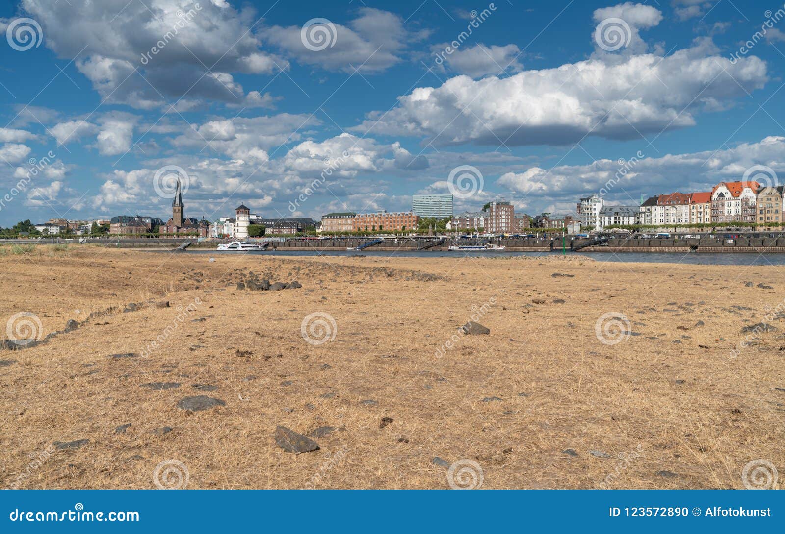 Drought in Germany, Low Water on Rhine River Editorial Image - Image of ...