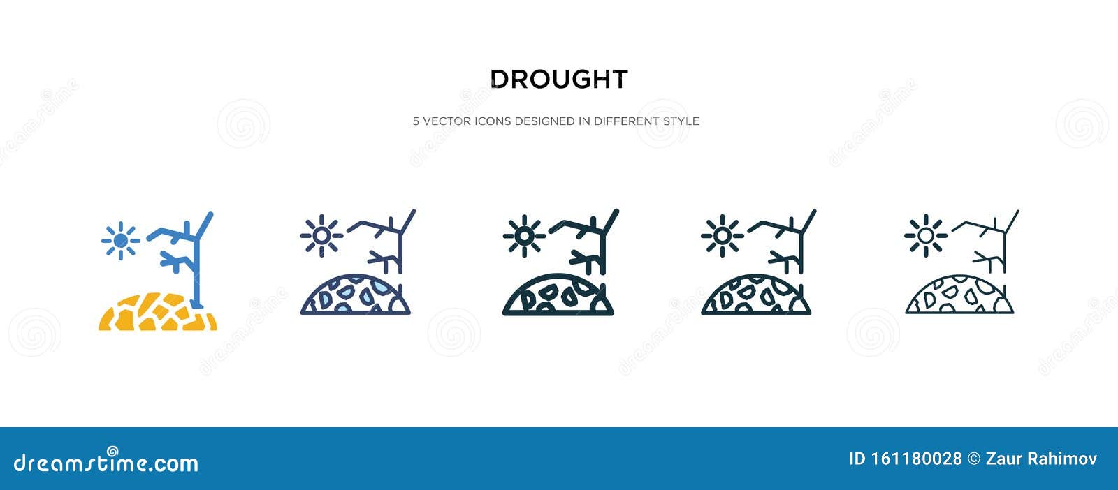 Drought Icon in Different Style Vector Illustration. Two Colored and ...