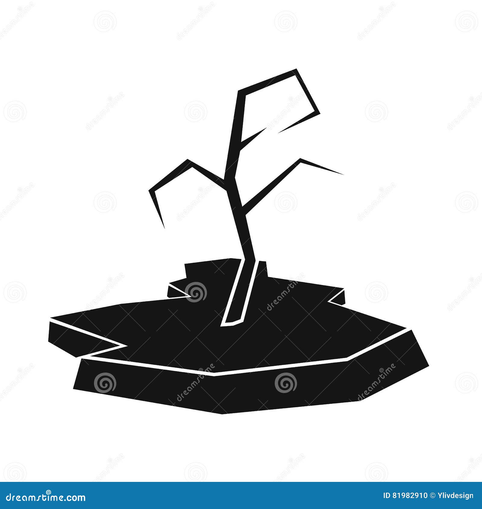 Drought icon, simple style stock vector. Illustration of black - 81982910