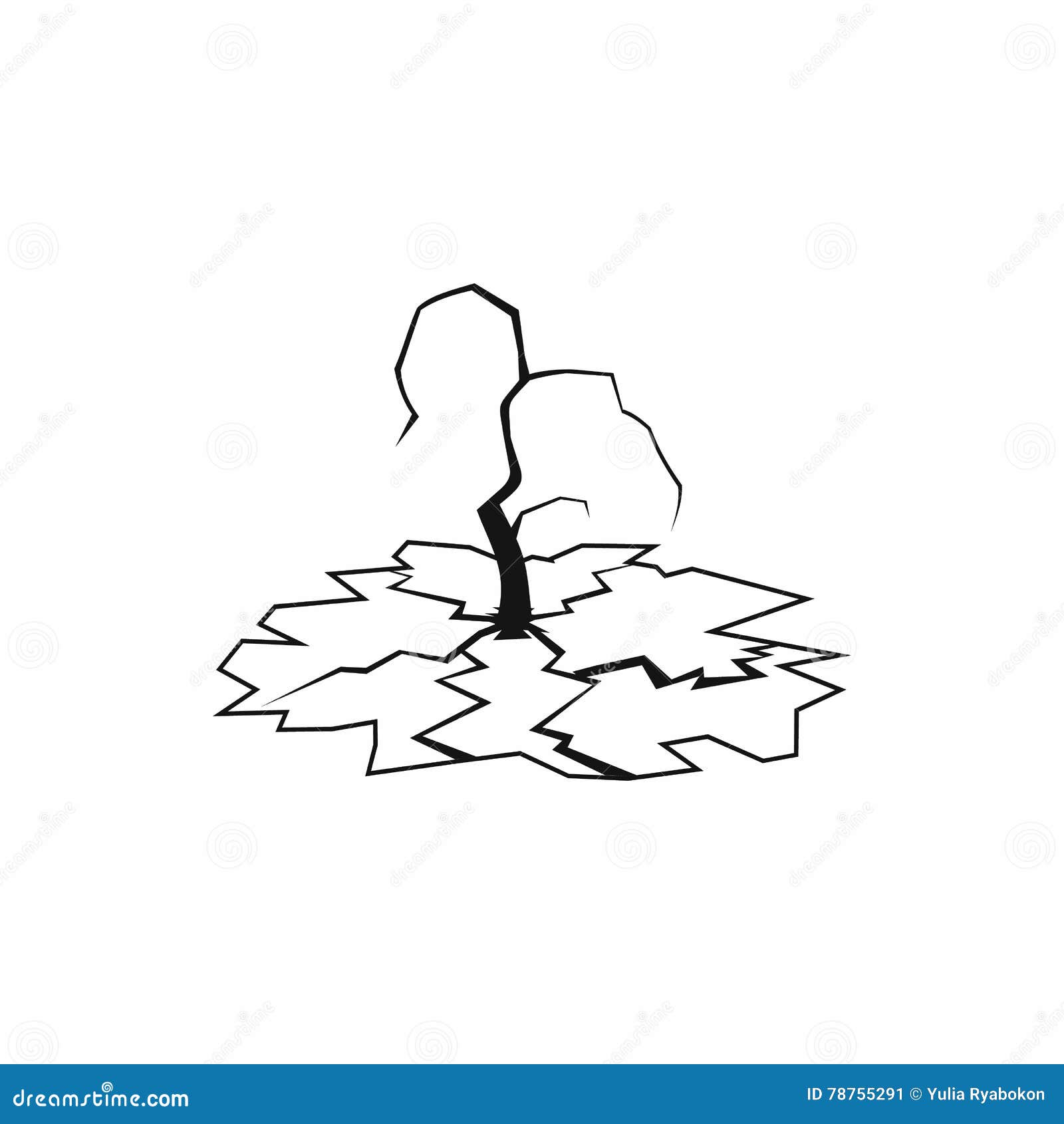 Drought Icon in Simple Style Stock Vector - Illustration of crack ...
