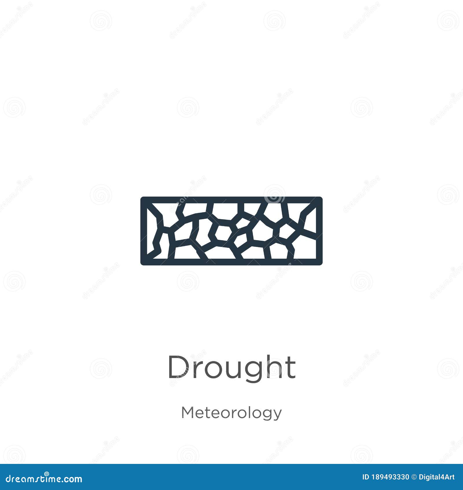 Drought Icon. Thin Linear Drought Outline Icon Isolated on White ...