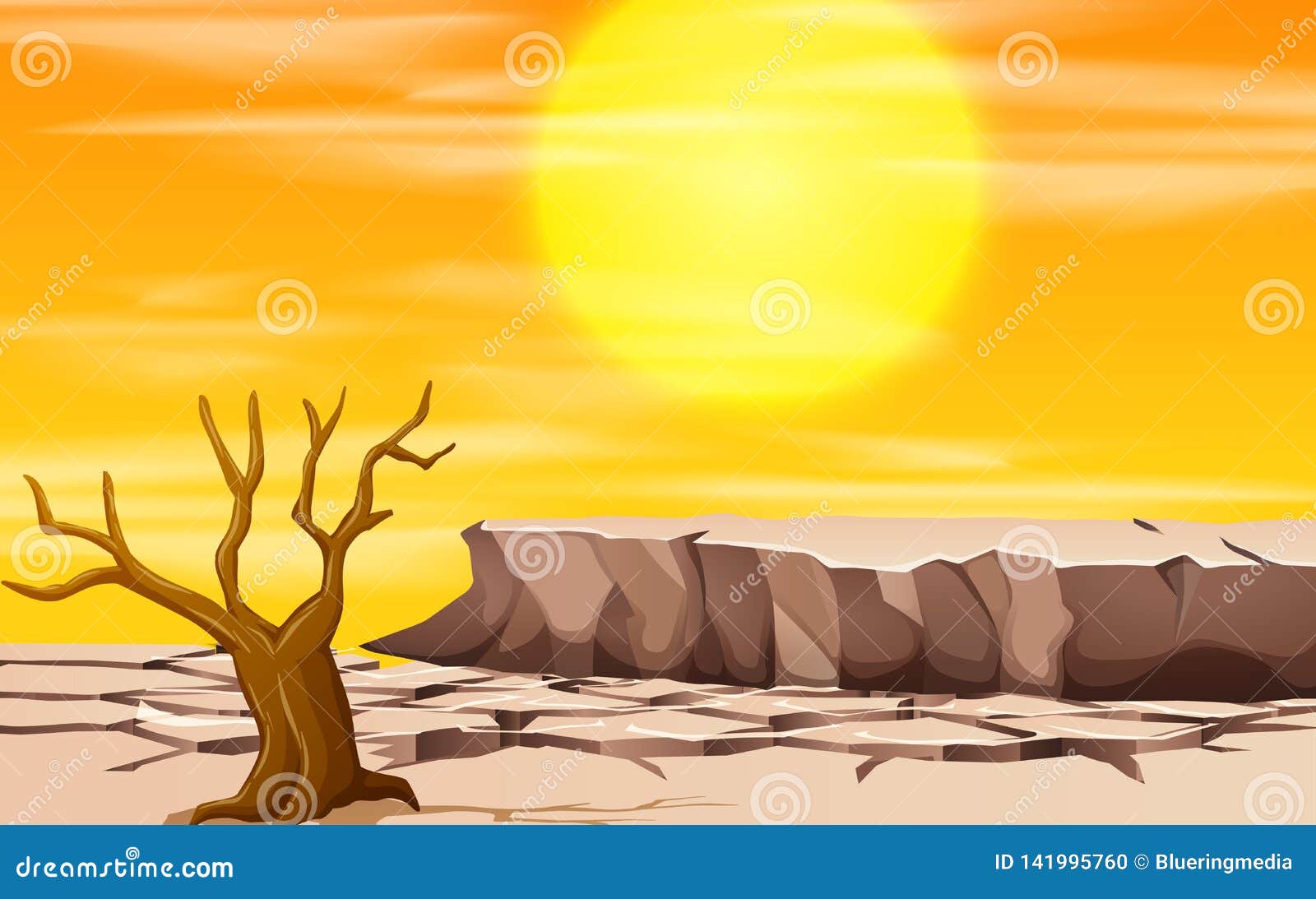 Image Of A Drought-stricken Soil Cartoon Vector | CartoonDealer.com ...