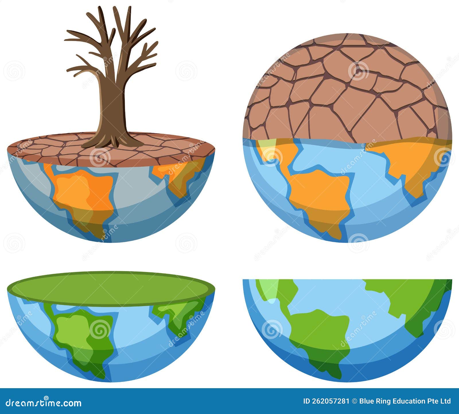 Drought Stricken Area on the Globe from Global Warming Stock Vector ...