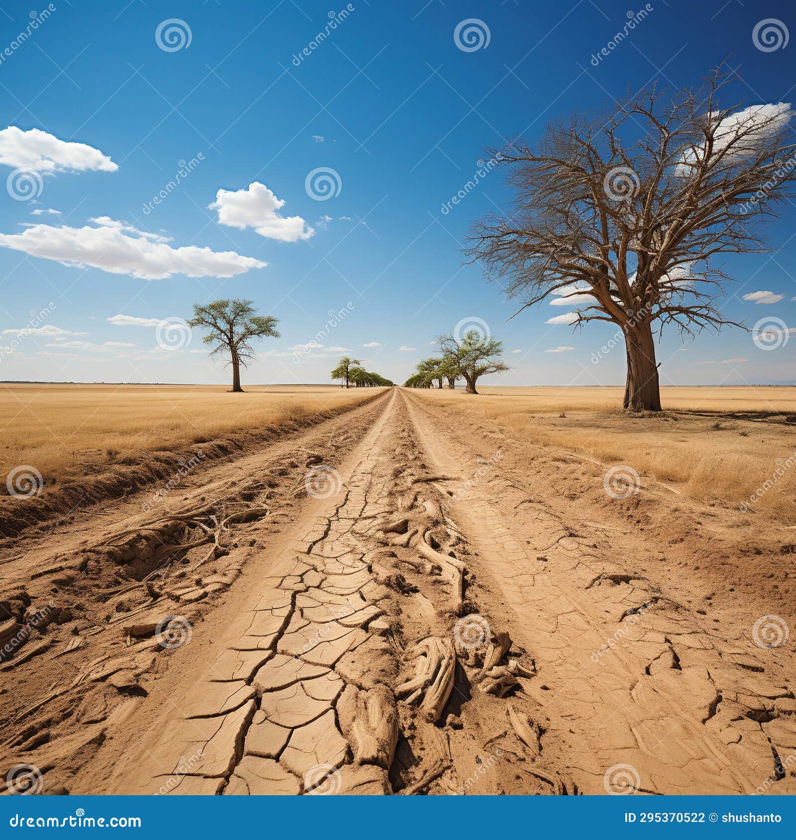 A drought-stricken field stock photo. Image of drought - 295370522