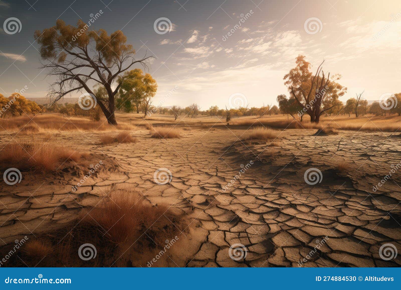 Drought-stricken Field Of Crops, With Drooping Plants And Parched Earth ...